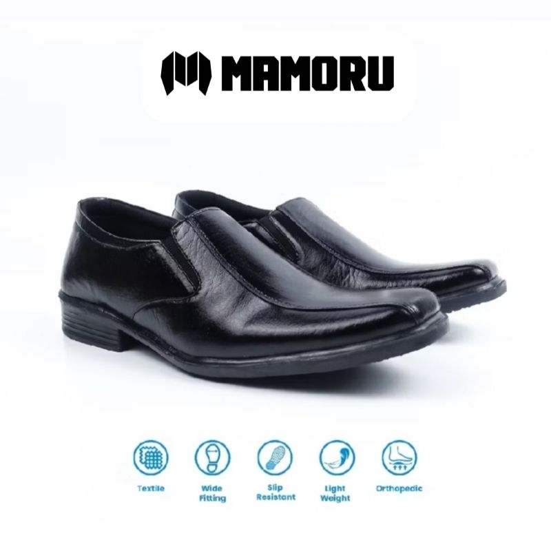 Jual SEPATU PANTOFEL PRIA KULIT FORMAL HITAM TANPA TALI SLIPON 39-44 ...
