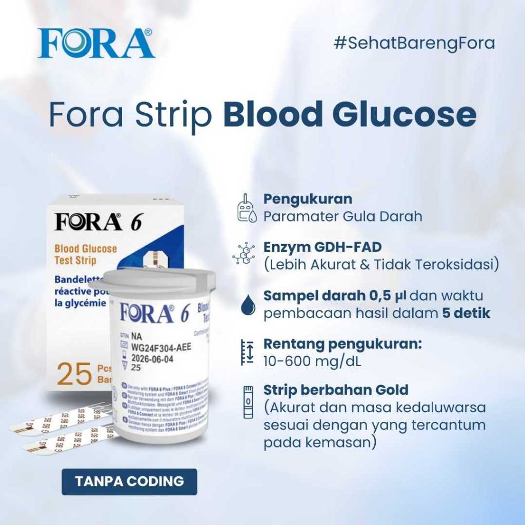 Jual Fora 6 Strip Blood Glucose (Isi 25 Strip) | Shopee Indonesia