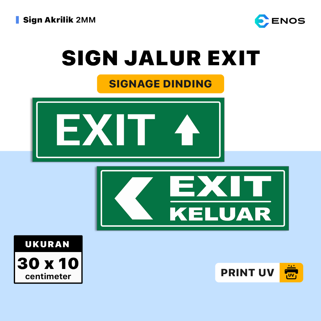 Jual SIGN SIGNAGE KELUAR JALUR EXIT AKRILIK PRINT UV ANTI AIR PREMIUM ...