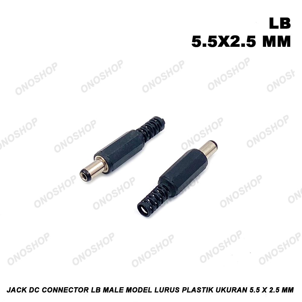 Jual Jack DC Connector LB Male Model Lurus Plastik Ukuran 5.5x2.5 mm ...