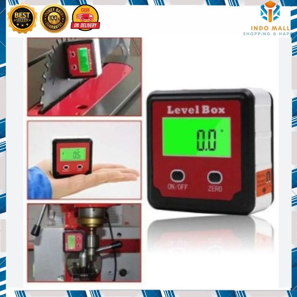 Jual Inclinometer Digital Alat Ukur Sudut Kemiringan Slope Level Box Angle Derajat Protractor ...