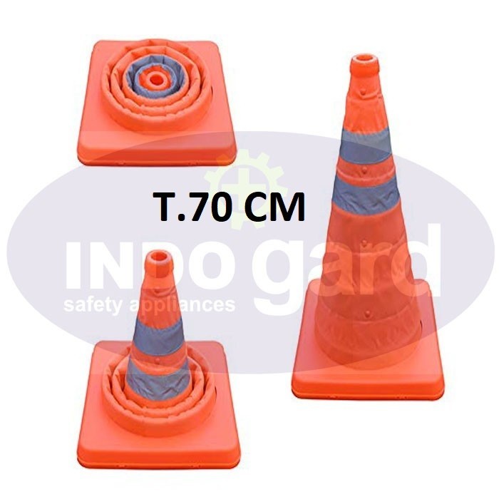 Jual Traffic Safety Cone 70cm,Kerucut Lipat,Tarik susun,PembatasJalan ...