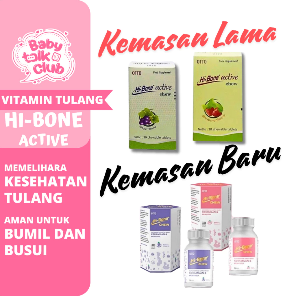 Jual Hi-Bone Active Chew Rasa Strawberry / Anggur 30 tablet - Suplemen ...