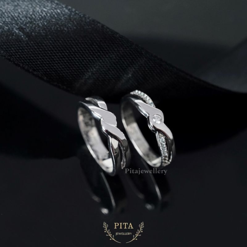 Jual Paket Cincin Couple Emas Putih Premium 75% dan Palladium 25% ...