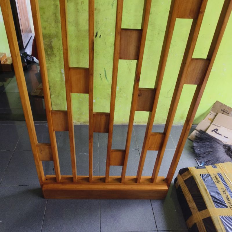 Jual Partisi penyekat ruangan aestetic kayu solid minimalis K160B ...