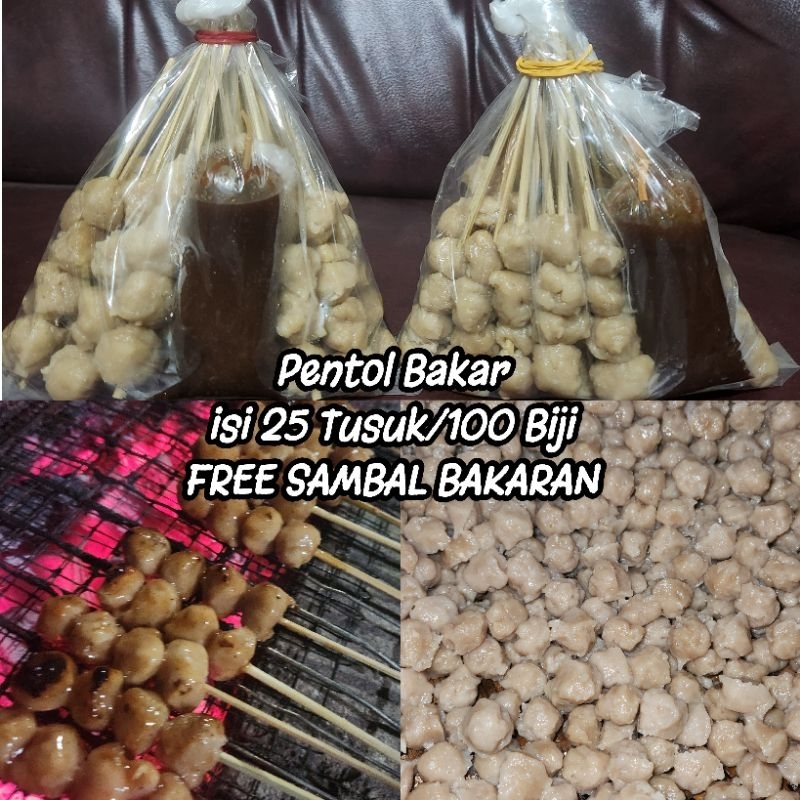 Jual Pentol Bakar Isi 25 Tusu/100 Biji Free Sambal Bakaran | Shopee ...