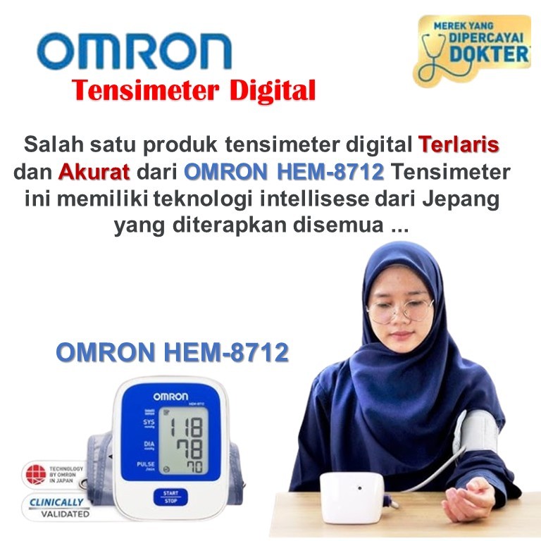 Jual Tensimeter digital omron HEM 8712 / tensimeter digital / tensi ...