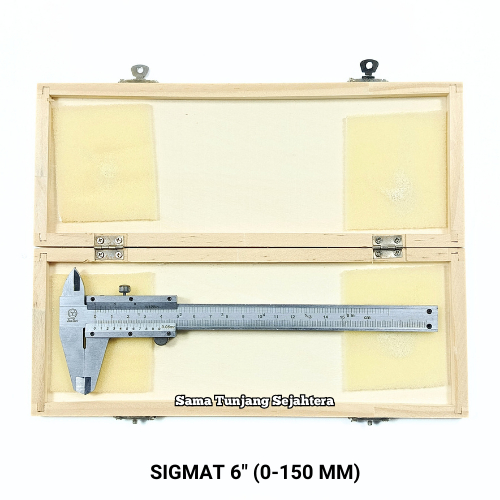 Jual SIGMAT 6" MANUAL RRT | JANGKA SORONG 0 - 150 MM | VERNIER CALIPER 6 INCH | Shopee Indonesia