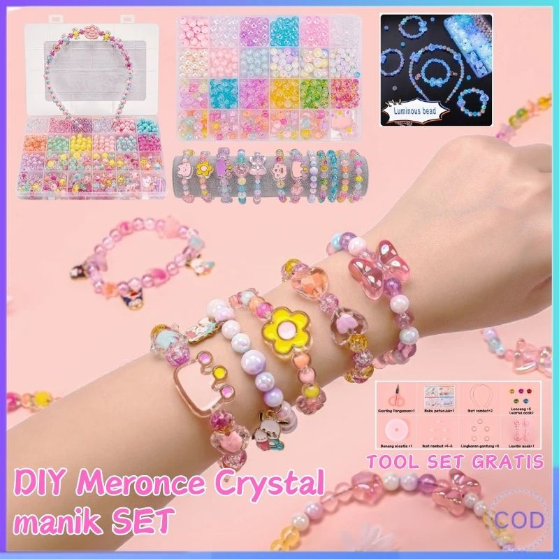 Jual [COD] Mainan Edukasi Anak Meronce PREMIUM Crystal 24 kisi ...
