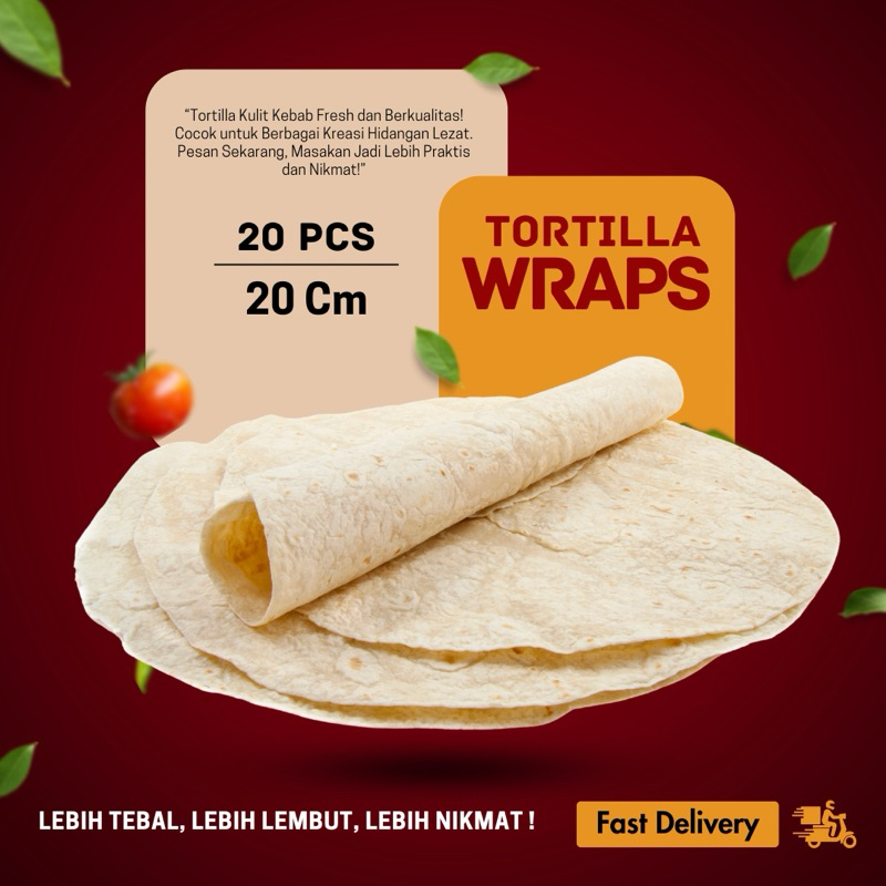 Jual Kulit Tortilla Premium 20cm isi 20 lembar tortila kulit kebab ...