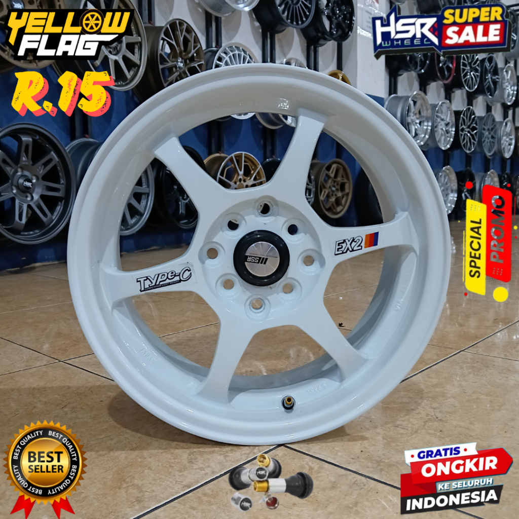 Jual VELG MOBIL RACING TIPE-C R15 LEBAR 6,5 LOBANG 4X100-4X114,3 R15 TERBARU | Shopee Indonesia