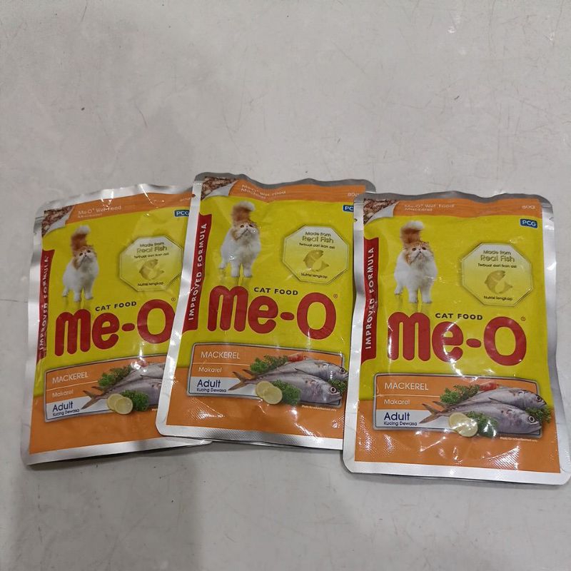 Jual cat food meo sachet makarel 80 g | Shopee Indonesia