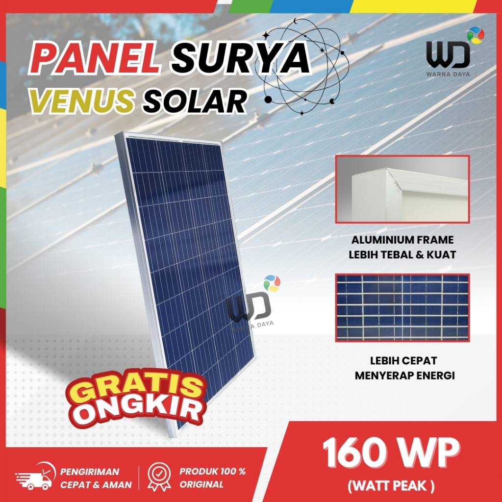 Jual Panel Surya / Solar Panel / Solar Module Venus 160WP Poly Free ...