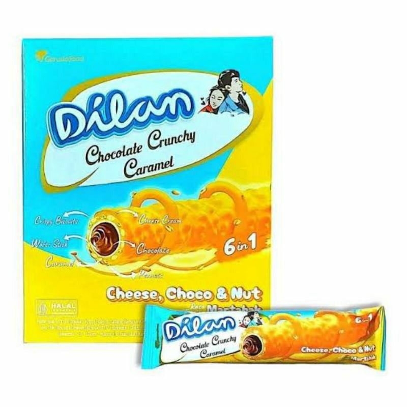 Jual Dilan Chocolate Crunchy Caramel Cheese, Choco & Nut 24gr 1 box isi ...
