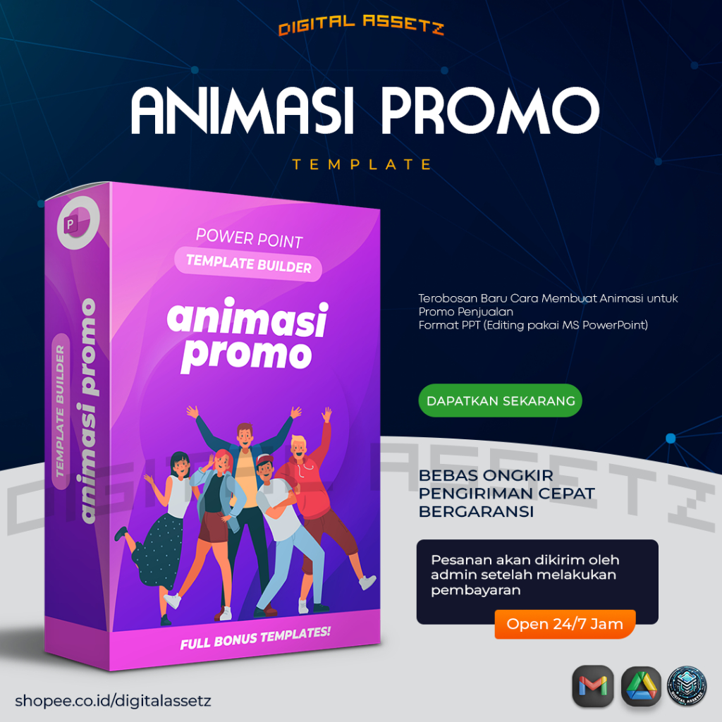 Jual [V12] Animasi Promo Builder Template PPT - Buat Video Promosi Animasi dengan Cepat Pakai ...