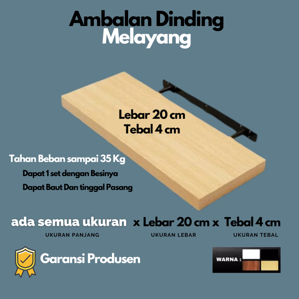 Jual Rak Ambalan Dinding Minimalis aesthetic Panjang 60 cm Kayu Kamar ...
