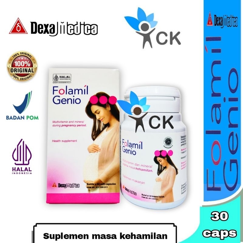 Jual FOLAMIL GENIO @30 SOFT CAPSULE, Vitamin promil, Ibu Hamil dan ...