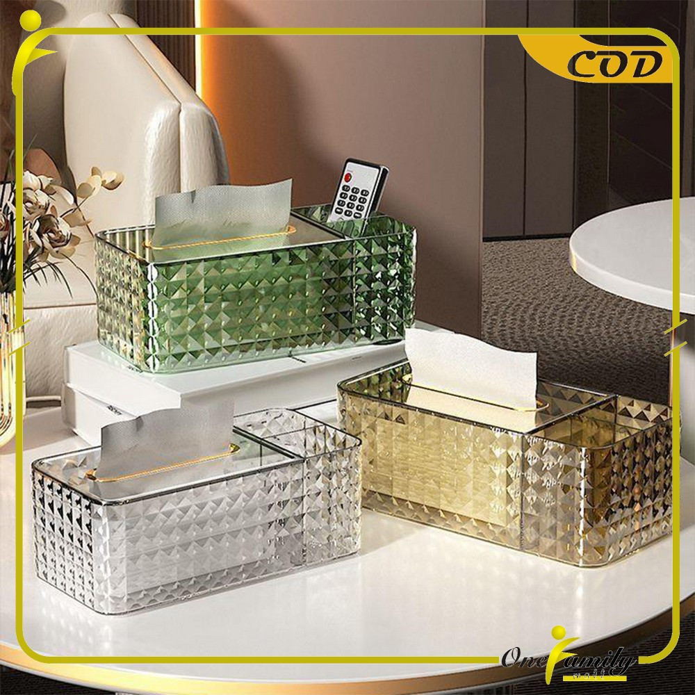 Jual ONE-C969 Kotak Tisu Diamond Serbaguna dengan 2 Slot Penyimpanan ...