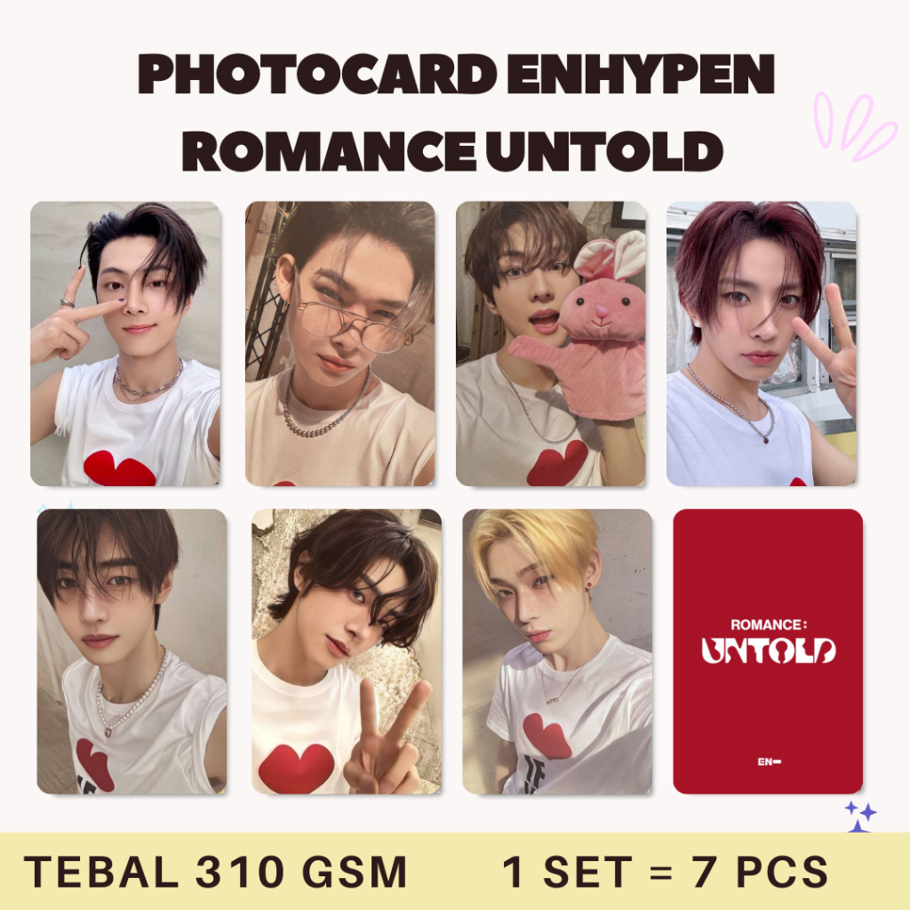 Jual Photocard Enhypen Romance Untold (ISI 7 PCS) - Premium Photocard Kpop Merch Unofficial Enha ...