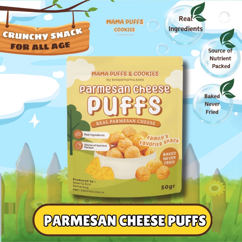 Jual Mama Puffs Cookies Snack Sehat Anak dan Keluarga Parmesan Cheese ...