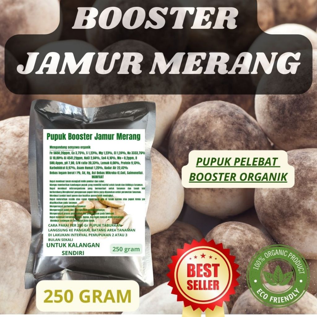 Jual Pupuk organik booster Jamur Merang agar tidak mudah rontok 250gr | Shopee Indonesia
