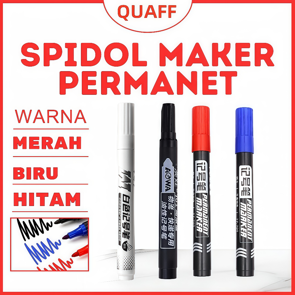 Jual Spidol Permanent Marker Permanen Tahan Air, Cepat Kering & Tidak ...