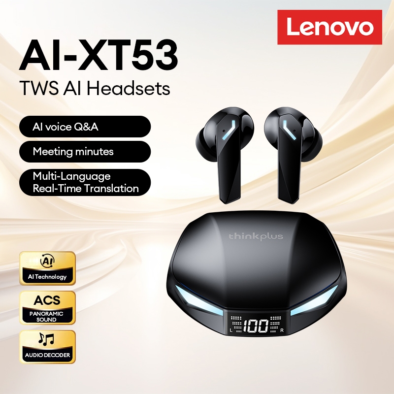 Jual Lenovo Thinkplus XT53 AI TWS Earphone Bluetooth 5.4 Multi-Scenario ...