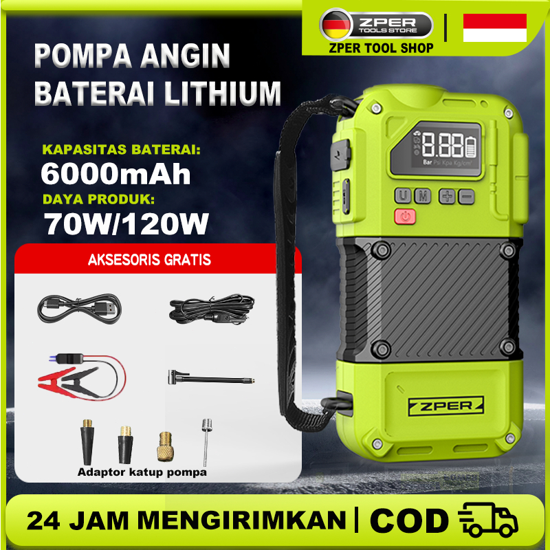 Jual 【COD】ZPER 2-in-1 Jump Starter Pompa Angin Ban Mobil Elektrik Mini Car Air Infatable Pump ...
