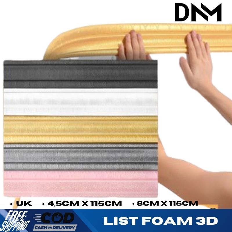 Jual Wallpaper List Foam 3D Wall Frame List Border Foam Moulding 3D ...