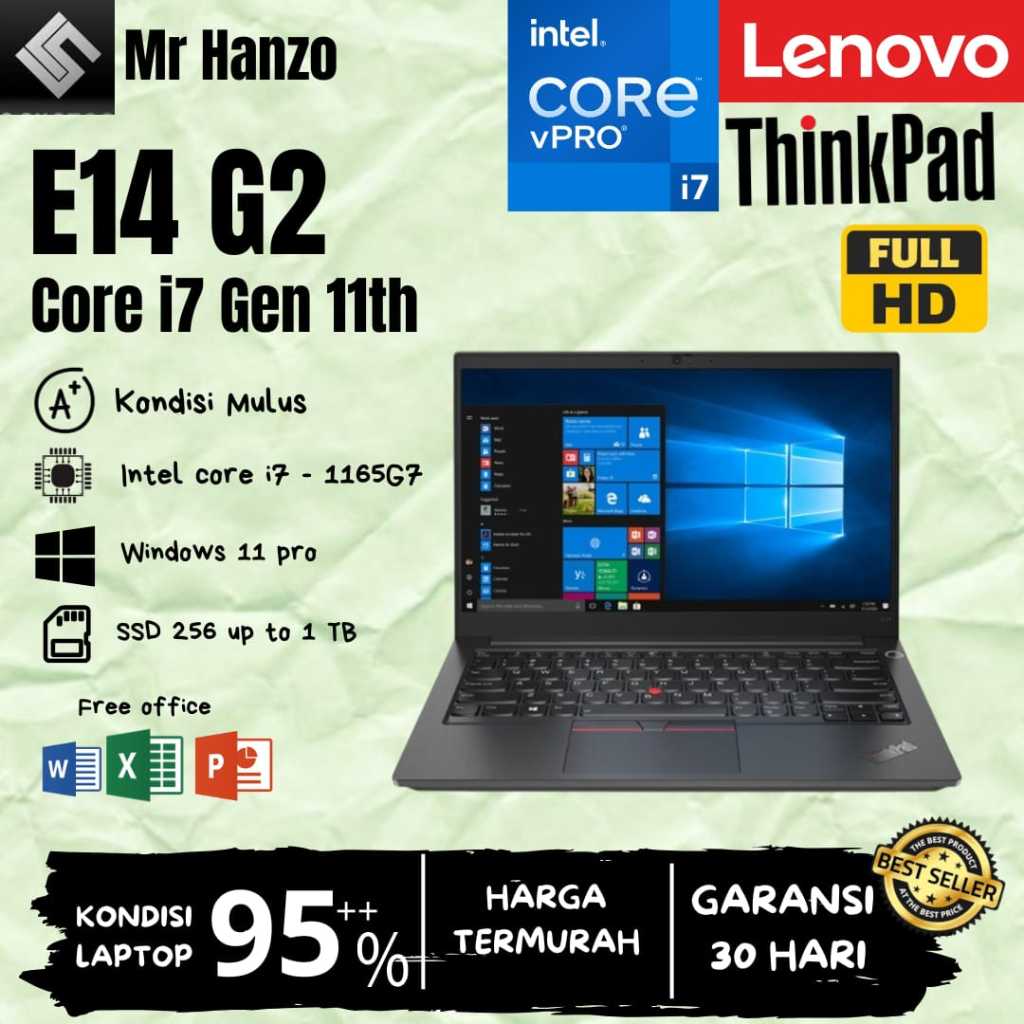 Jual lenovo thinkpad E14 G2 Core i7 Gen 11TH | RAM 16GB | SSD 1TB | WIN ...