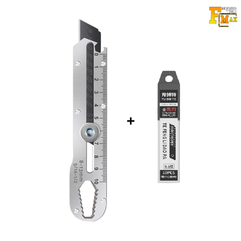 Jual Cutter Stainless Steel Dengan Pengukur Anti Karat 13 in 1 Knife ...