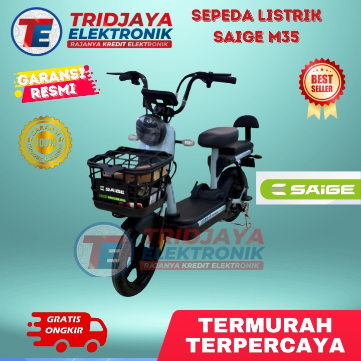 Jual sepeda listrik saige M35 Waterproof terbaru termurah garansi resmi ...