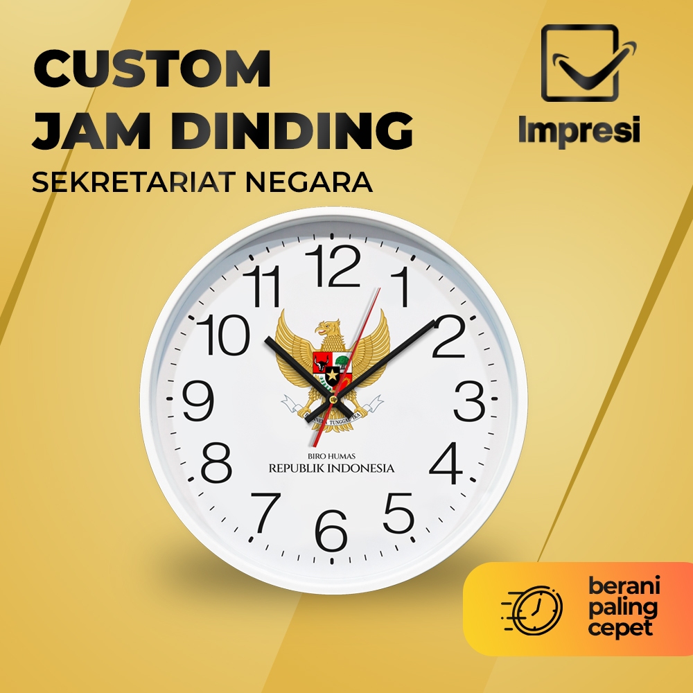 Jual Custom Jam Dinding BUMN Hadiah Kenang-kenangan Sekretariat Negara ...