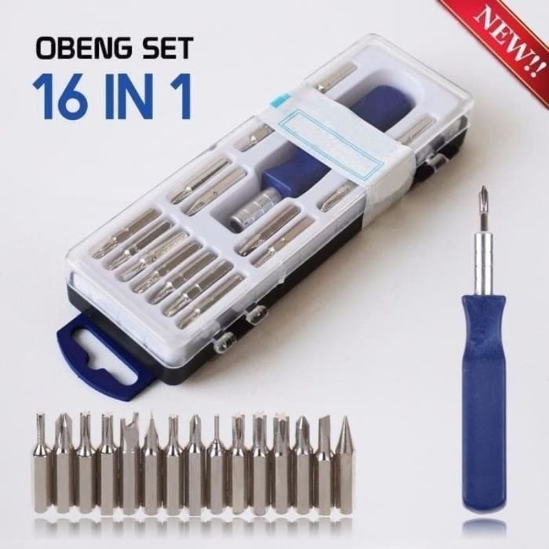 Jual Obeng Set Mini 16 in 1 Obeng Serbaguna / Obeng Magnet / Obeng ...