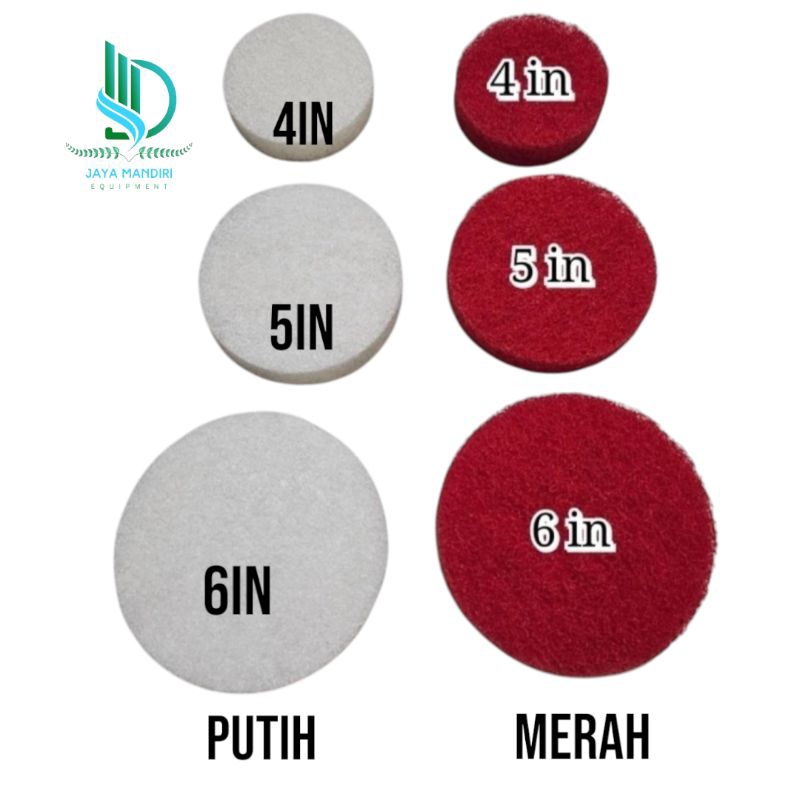 Jual pad poles merah dan putih spoon pad poles pad buffing/ spon pad ...
