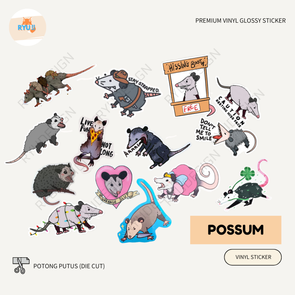 Jual Sticker Possum Meme Lucu Mouse Tikus Ice Age Aesthetic Pack Anti ...