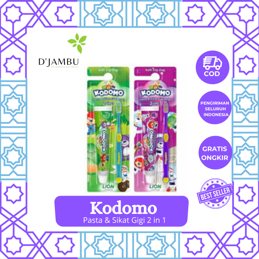 Jual Kodomo Sikat Gigi ZigZag Soft 2 in 1 (Sikat+Pasta Gigi) | Shopee Indonesia