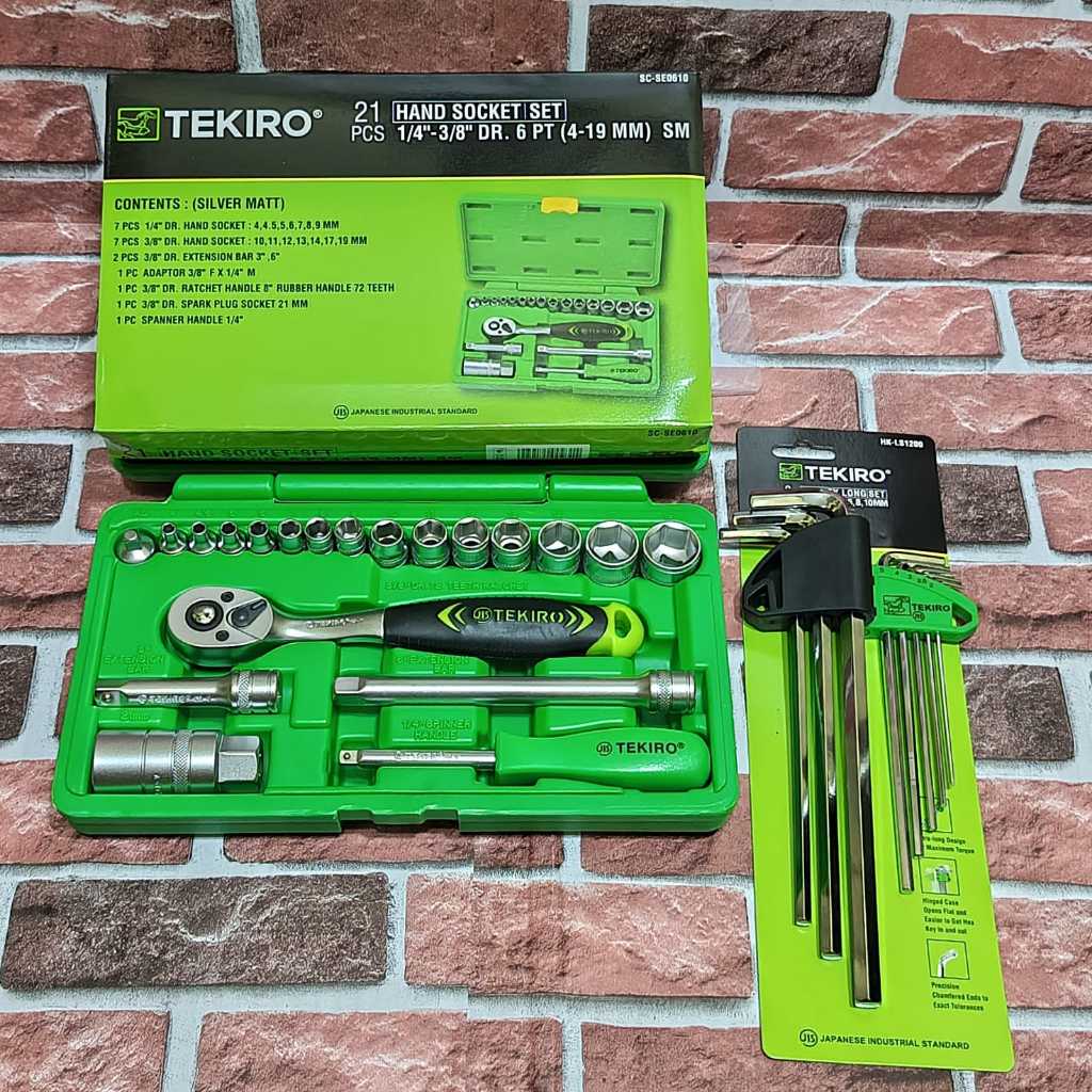 Jual Tekiro Kunci Shock Sock Sok Set 21 Pcs 1/4" - 3/8" Ratchet ...