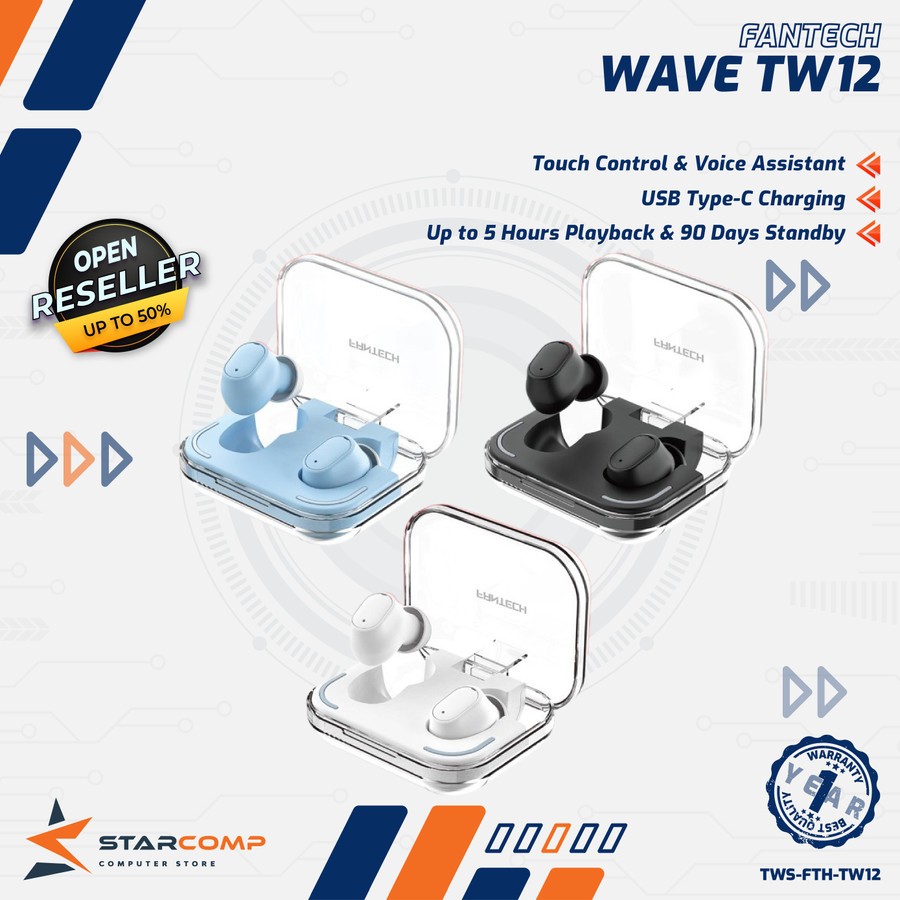 Jual Fantech TW12 / TW-12 Wave 12 TWS Audio Premium Quality Garansi ...