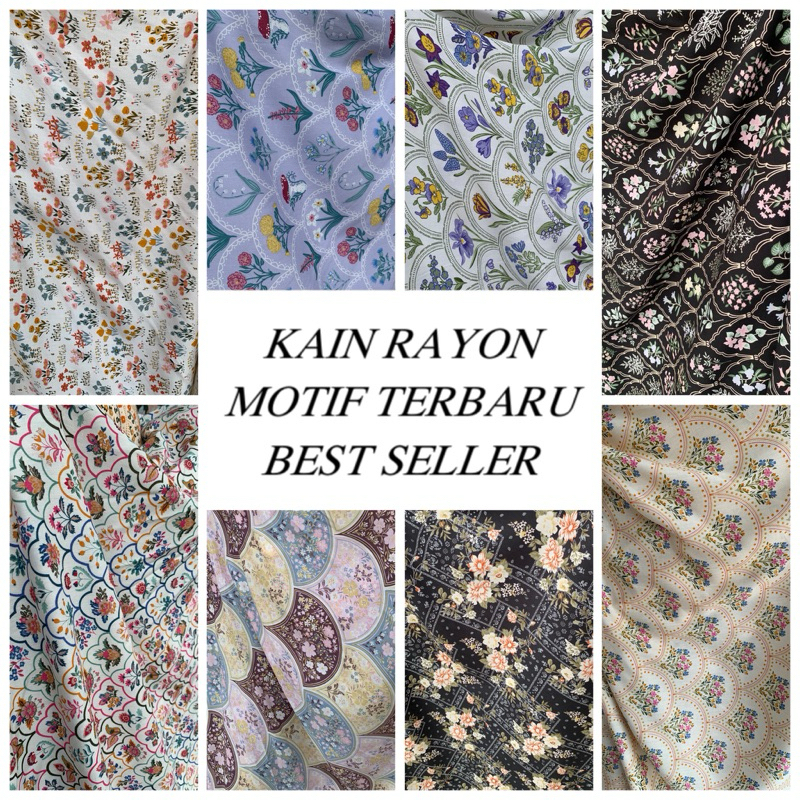 Jual Bahan kain katun rayon motif terbaru best seller/rayon premium ...
