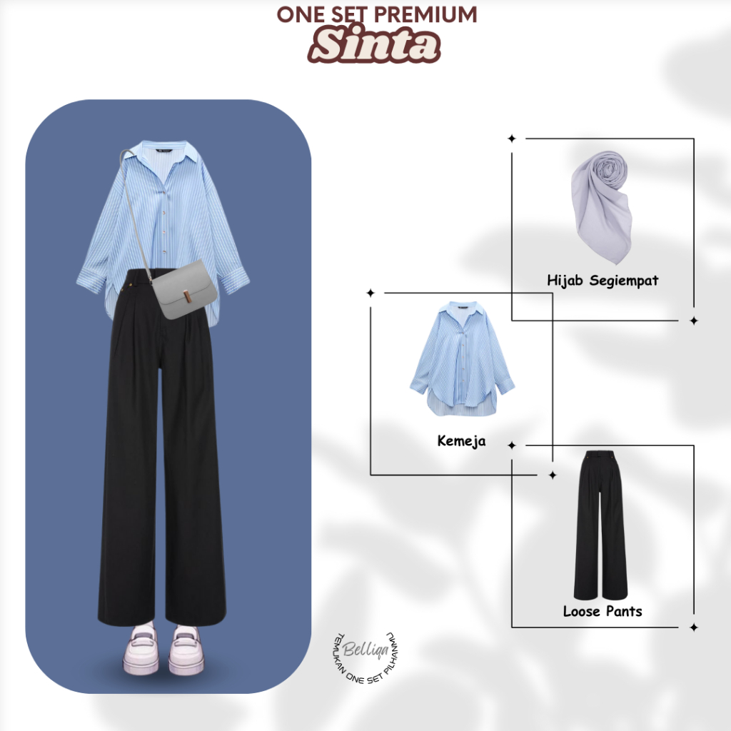 Jual Sinta One Set OOTD Bukber Kuliah Jalan Pantai Ngafe Gaya Selebgram Model Terbaru ( Hijab ...