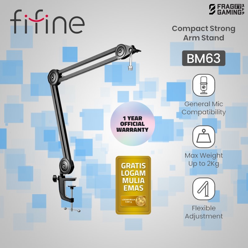 Jual Fifine BM63 / BM66 / BM88 Mic Boom Arm Stand with Build-in Springs ...