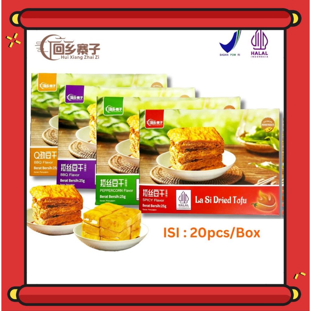 Jual [snack time] HALAL BPOM Cemilan Dried Tofu Snack La si (Per-Box ...