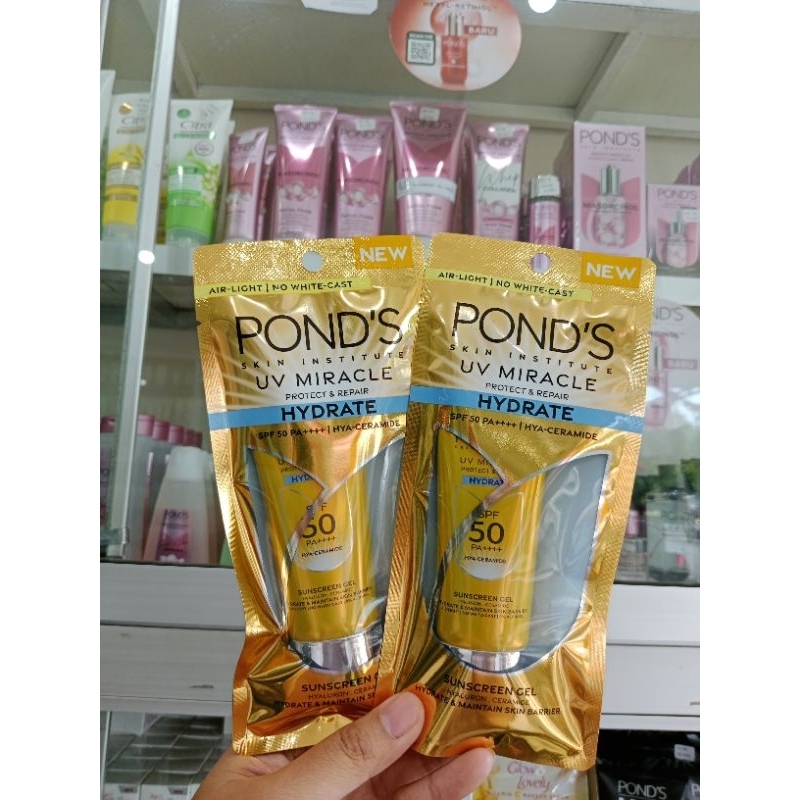 Jual PONDS UV MIRACLE SUNSCREEN SPF 50 pa++++ PROTECT & REPAIR HYDRATE ...