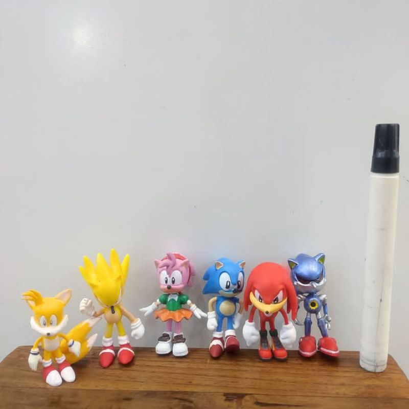 Jual mainan action figure shadow tails knuckles amy robot sonic oksonic ...