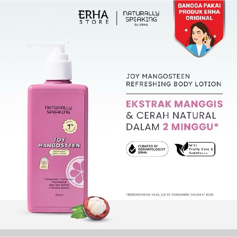 Jual Naturally Speaking Joy Mangosteen Refreshing Body Lotion EKstraak Manggis & Cerah Natural ...