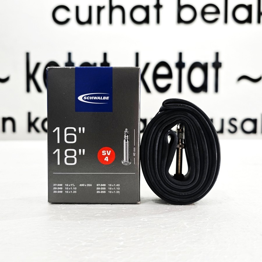 Jual Ban Dalam SCHWALBE SV4 16" - 18" (28-37x340-355) Presta 40mm | Shopee Indonesia