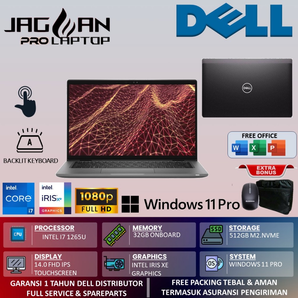 Jual Laptop Touchscreen Dell Latitude 14 7430 Intel Core I7 1265U RAM 32GB 1TB SSD Nvme Windows ...