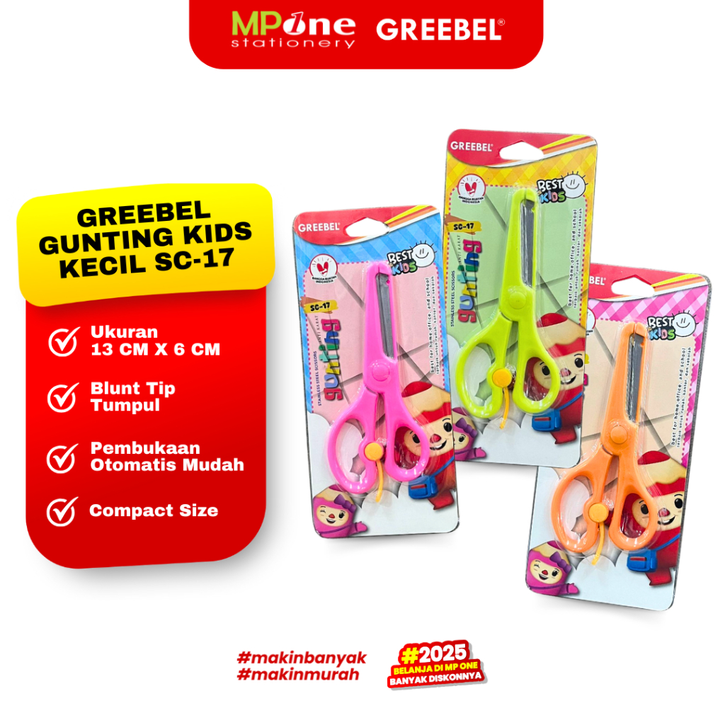 Jual (1 PCS) Greebel Gunting Anak Tajam SC-17 / Gunting Sekolah ...