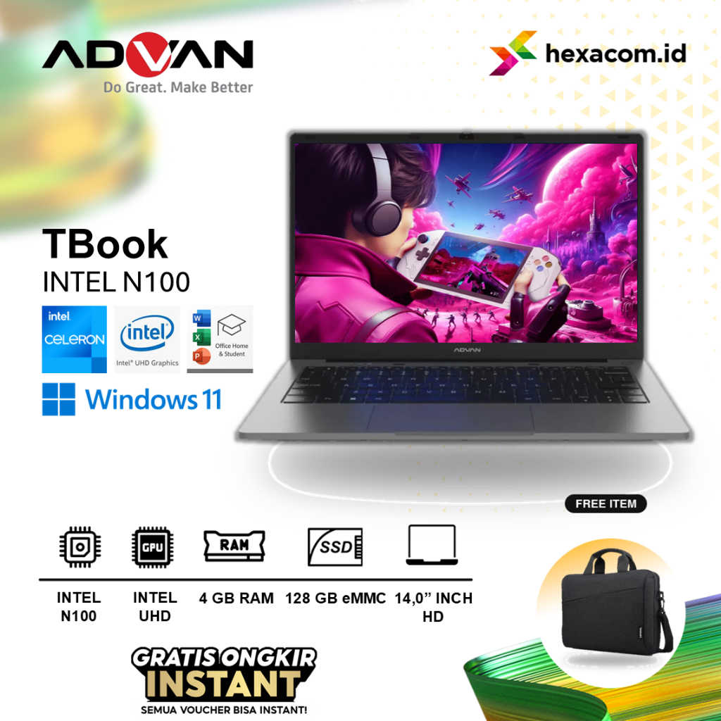 Jual Laptop Advan TBook N100 8GB 128GB 14 inch Windows 11 OHS | Shopee ...